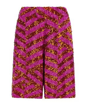 Dries Van Noten Pomy Bis Sequined Bermuda Shorts - Red