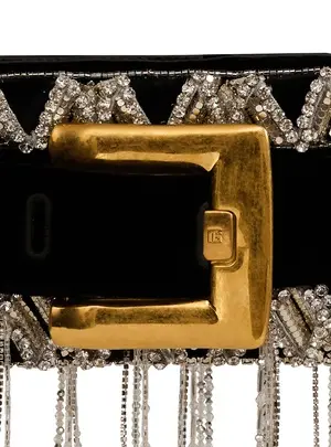 Balmain Embroidered Velvet Clutch With Crystal Embellishments