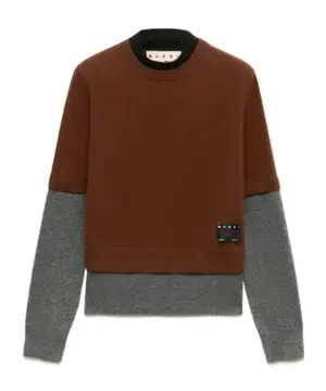 Marni Cashmere Jumper With Layered Effect - Brown