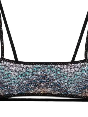 Missoni Sequin-embellished Zigzag-knit Bikini