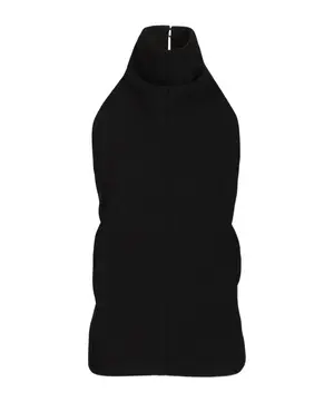 Khaite Halter Neck Backless Top With Buckle Detail - Black