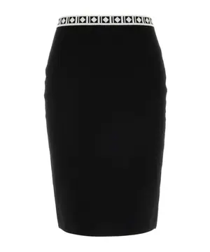 Versace Viscose-blend Jacquard Midi Skirt - Black