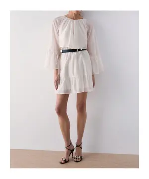 Liu Jo Short Muslin Dress With Ruffled Details