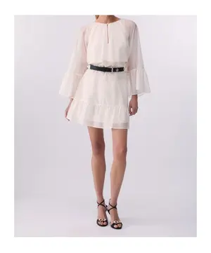 Liu Jo Short Muslin Dress With Ruffled Details