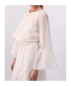 Liu Jo Short Muslin Dress With Ruffled Details