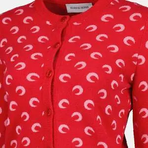 MARINE SERRE Moon' Circular Wool Jacquard Cardigan