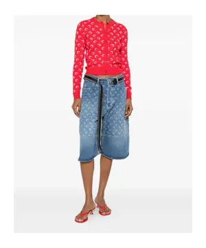MARINE SERRE Moon' Circular Wool Jacquard Cardigan