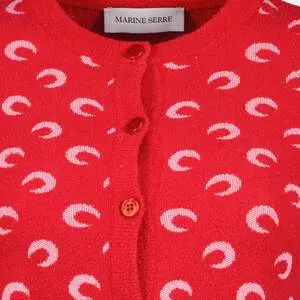 MARINE SERRE Moon' Circular Wool Jacquard Cardigan