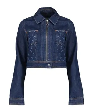 MARINE SERRE Moon Print Cropped Denim Jacket - No