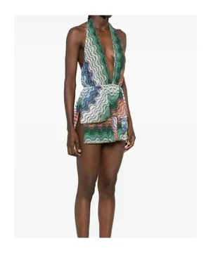 Missoni Zigzag-knit Ruffled Mini Dress
