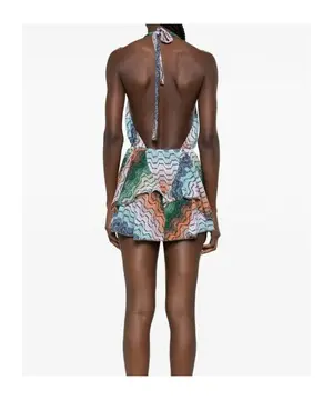 Missoni Zigzag-knit Ruffled Mini Dress