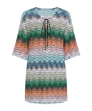 Missoni Zigzag-knit Lace-up Mini Dress