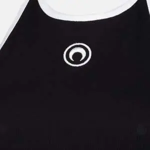 MARINE SERRE Moon Logo Halter Neck Jersey Tank Top