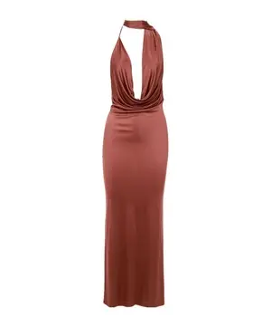 AMAZUIN V-neck Dress - Brown