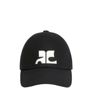 COURREGES Ac Logo-embroidered Cap - Black