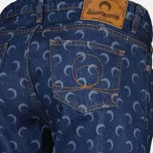 MARINE SERRE Crescent Moon Print Jeans