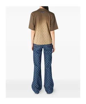 MARINE SERRE Moon Print Bootcut Jeans