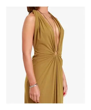 AMAZUIN V-neck Sleeveless Dress