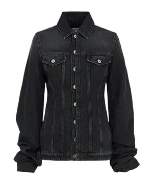 JEAN PAUL GAULTIER Long-sleeved Denim Jacket - Black