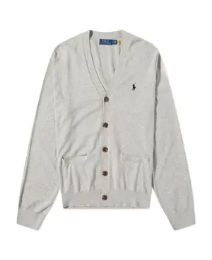 Polo Ralph Lauren Embroidered Knit Cardigan - Gray