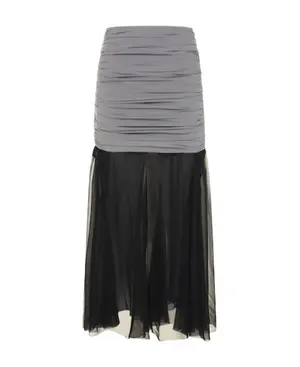 Tory Burch Gathered Silk Skirt