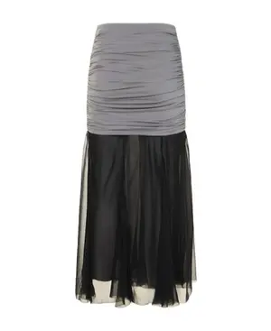 Tory Burch Gathered Silk Skirt