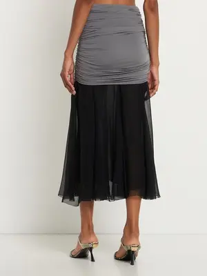 Tory Burch Gathered Silk Skirt