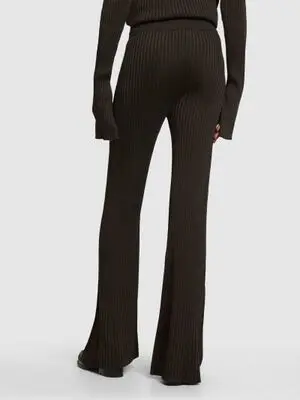 JIL SANDER Ribbed Knit Casual Pants