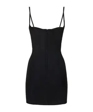 Attico Crystal Embellished Sablé Mini Dress