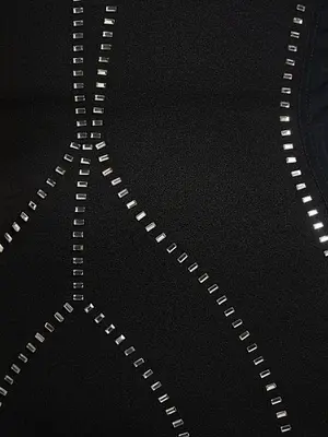 Attico Crystal Embellished Sablé Mini Dress