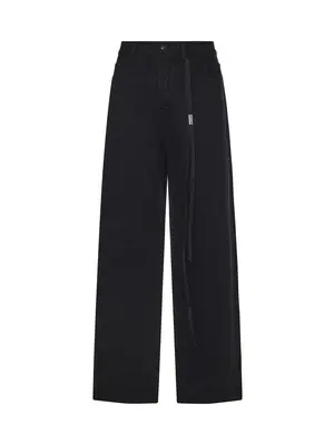 ANN DEMEULEMEESTER Modest 5 Pockets Relaxed Flared Trousers - Black