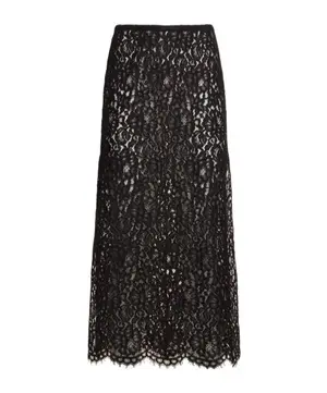 Michael Kors Lace Side-split Mid-length Skirt - Black