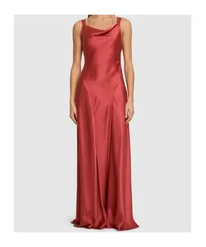 Alberta Ferretti Satin Long Dress