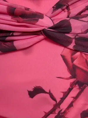 Blumarine Rose-printed Draped Skirt