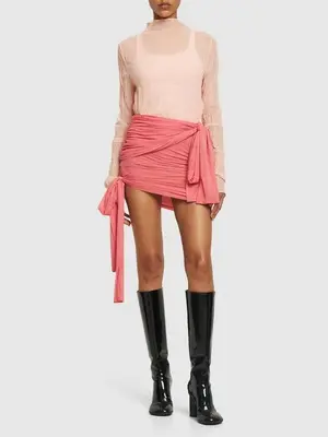 Blumarine Draped Jersey Mini Skirt
