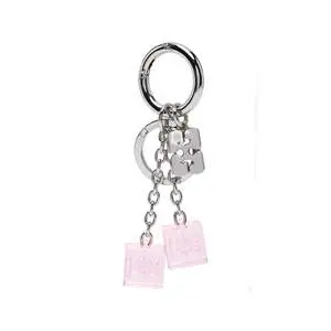 GANNI Butterfly Motif Charm Keyring - Silver