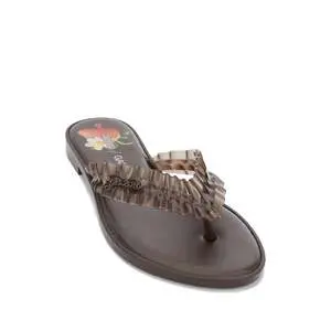 GANNI Semi-transparent Ruffled Strap Flip-flops