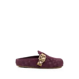 Burberry Leather Check-embossed Slip-on Shoes - Red