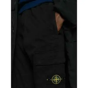 Stone Island Tapered Cargo Trousers - Black