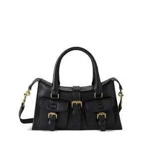 Mulberry Grained Leather Tote Bag With Buckle Fastening - Black