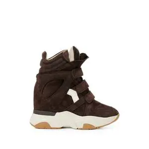 Isabel Marant Étoile Suede High Top Sneakers With Touch-strap Fastening - Brown