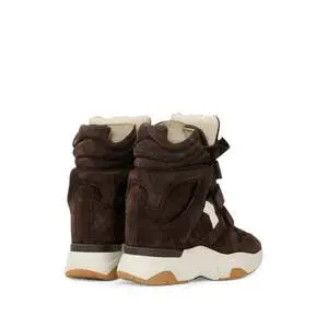Isabel Marant Étoile Suede High Top Sneakers With Touch-strap Fastening - Brown