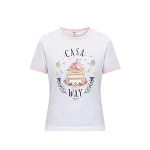 Casablanca Graphic Print Organic Cotton T-shirt - White