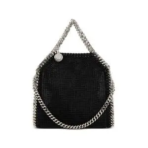 Stella McCartney Beaded Tote Bag With Silver-tone Chain - Black