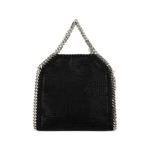 Stella McCartney Beaded Tote Bag With Silver-tone Chain - Black
