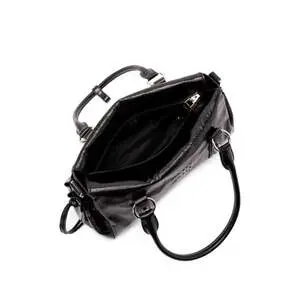 Miu Miu Leather Embossed Logo Tote Bag - Black