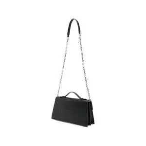 Alexander McQueen Crocodile Effect Leather Shoulder Bag - Black