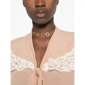 Chloé Silk Lace Detail Blouse - Cream