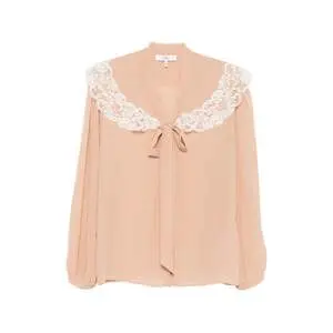 Chloé CHLOE Silk Lace Detail Blouse Orange