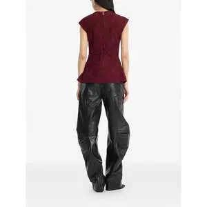 ROTATE BY BIRGER CHRISTENSEN Leather High-waisted Trousers